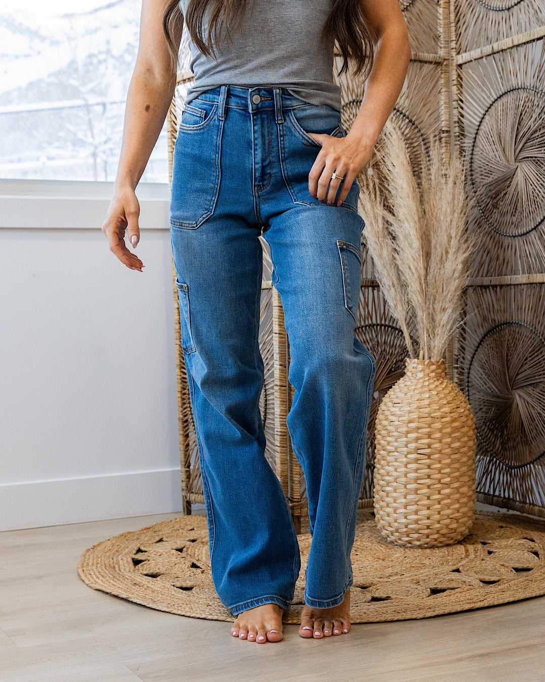 Judy Blue Hadley 90's Cargo Straight Jeans SALE